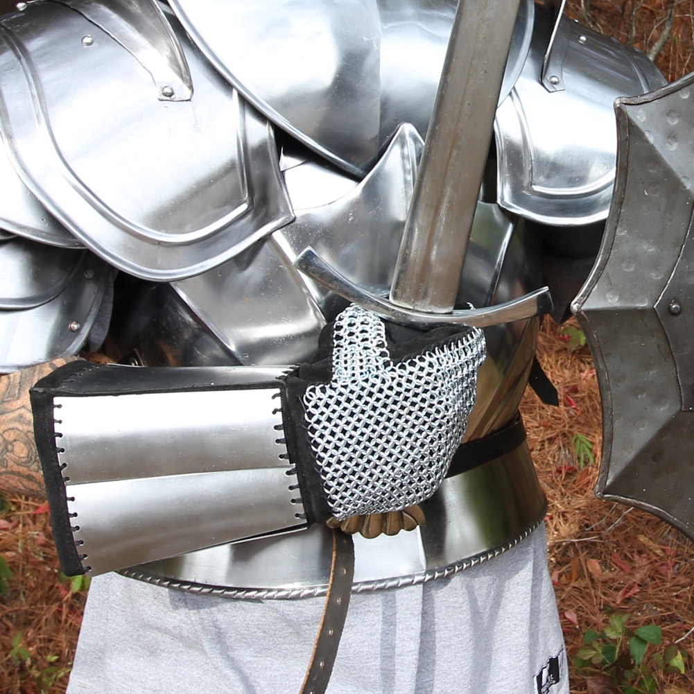 Medieval Holy Land and Defender Chainmail Gauntlets with Plates - 3H3-I