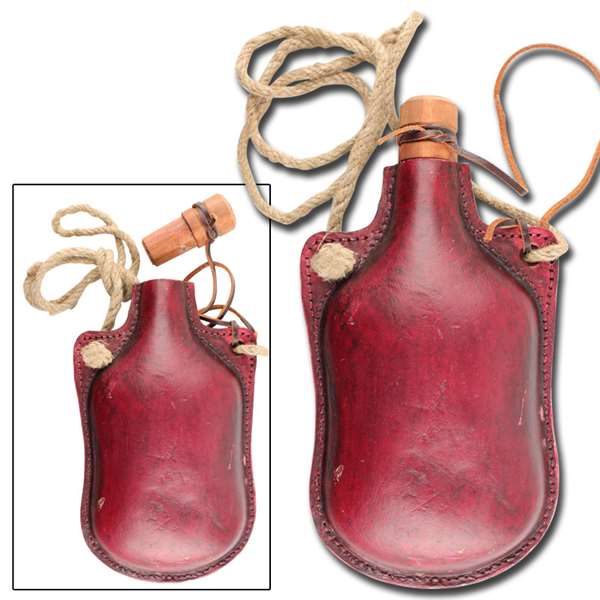 Medieval Leather Costrel IN6541BR - Medieval Flasks
