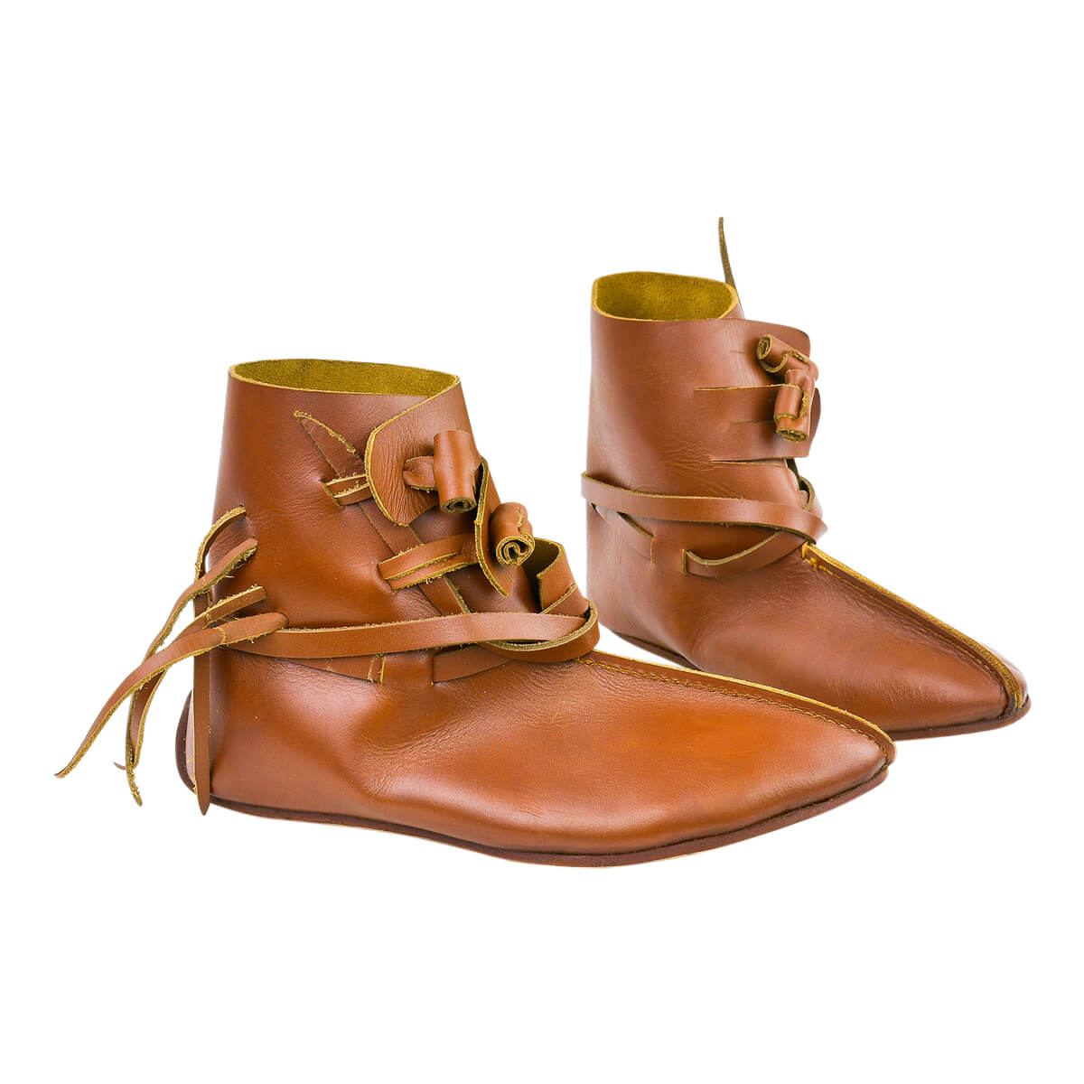 Medieval Leather Toggle Boots - Brown