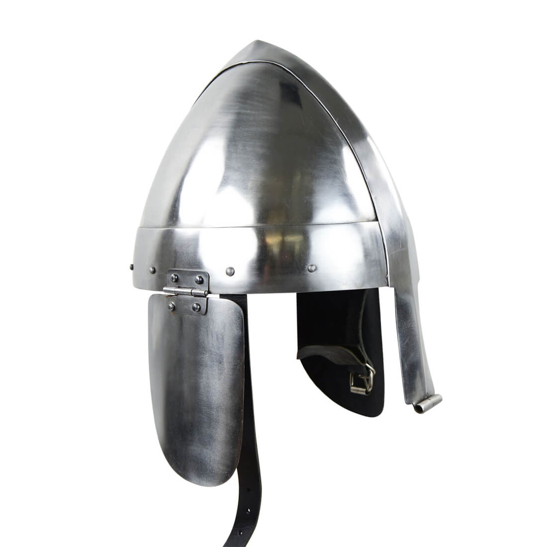 Medieval Nasal Bar Helm with Cheekplates - 18 Gauge