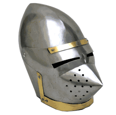 Medieval Bascinet and Pig Face Helmets