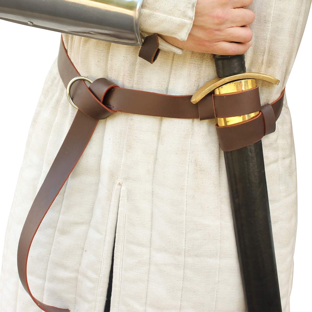 Merchants Premium Leather Double Strap Sword Belt 6I4-IN6428BR - Belts,