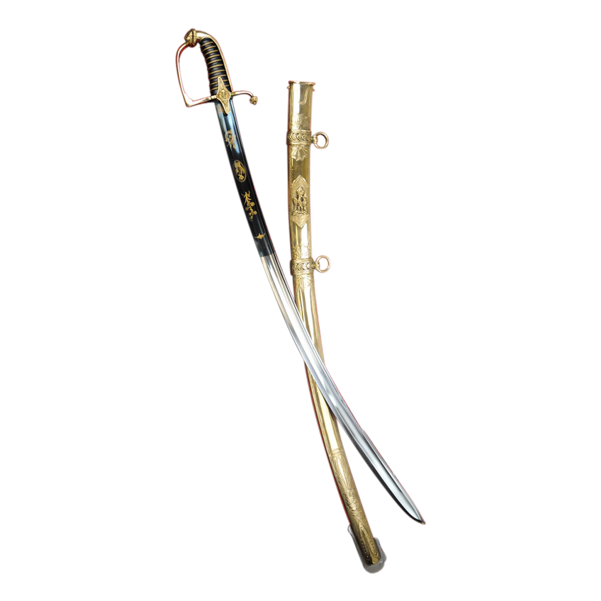 Napoleonic Imperial Guard Light Cavalry Saber with blued-gilt blade USS