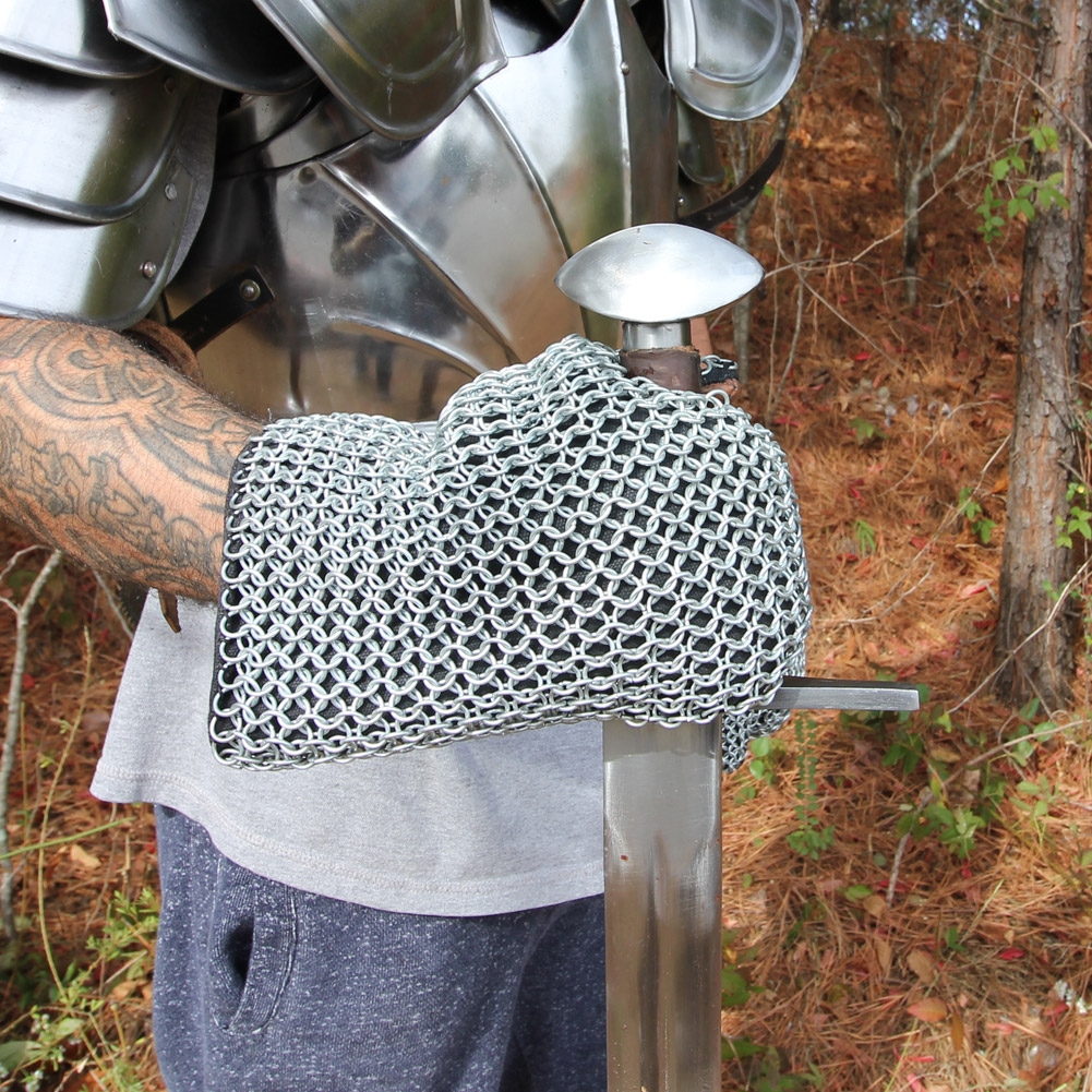 Padded 16g Functional Chainmail Battle Mittens - 3H3-IN1051 by Armor Ve