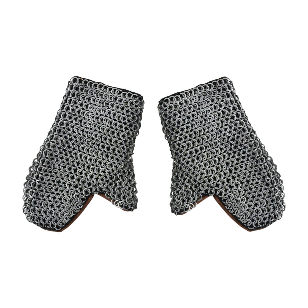 Padded Chainmail Mitten Gauntlets - Alternating Dome Riveted Mild Steel