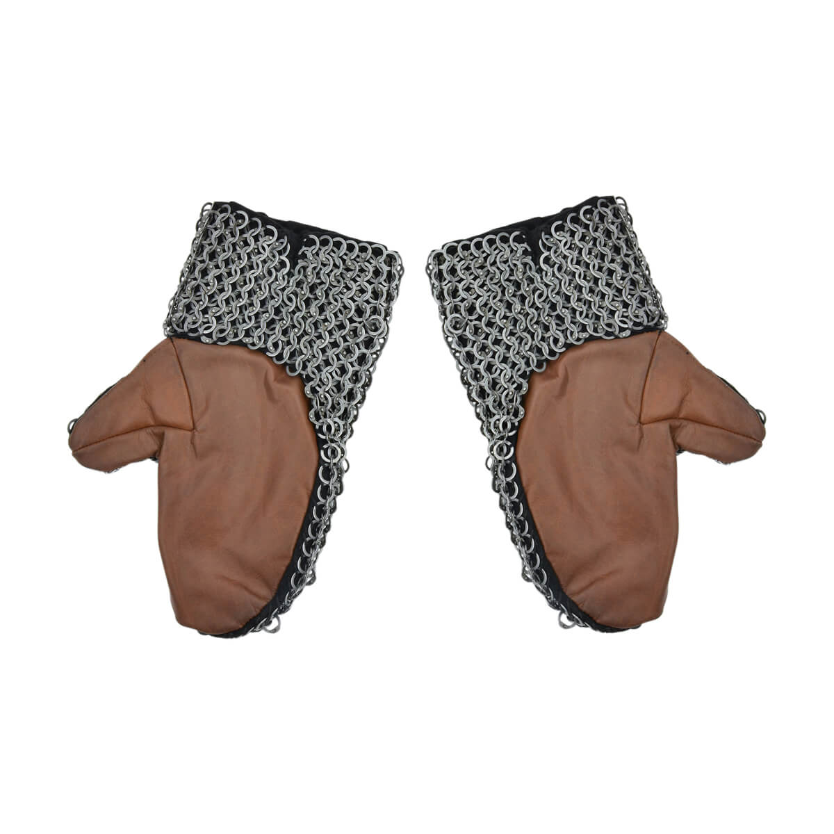Padded Chainmail Mitten Gauntlets - Alternating Dome Riveted Mild Steel