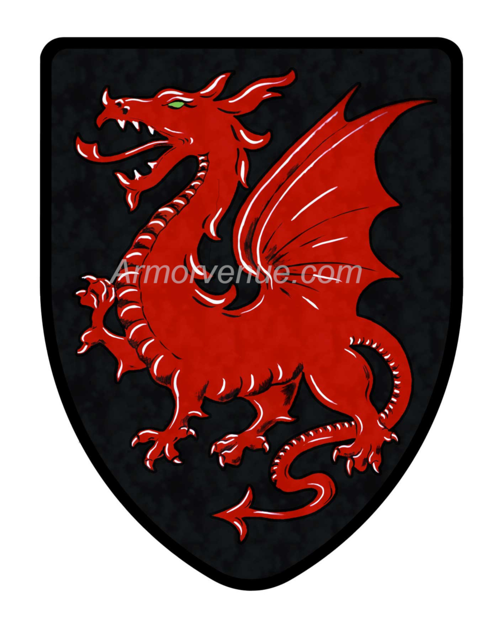 Red Dragon Shield - Hand Painted - 16 Gauge Steel - SH350-Dragon by Arm
