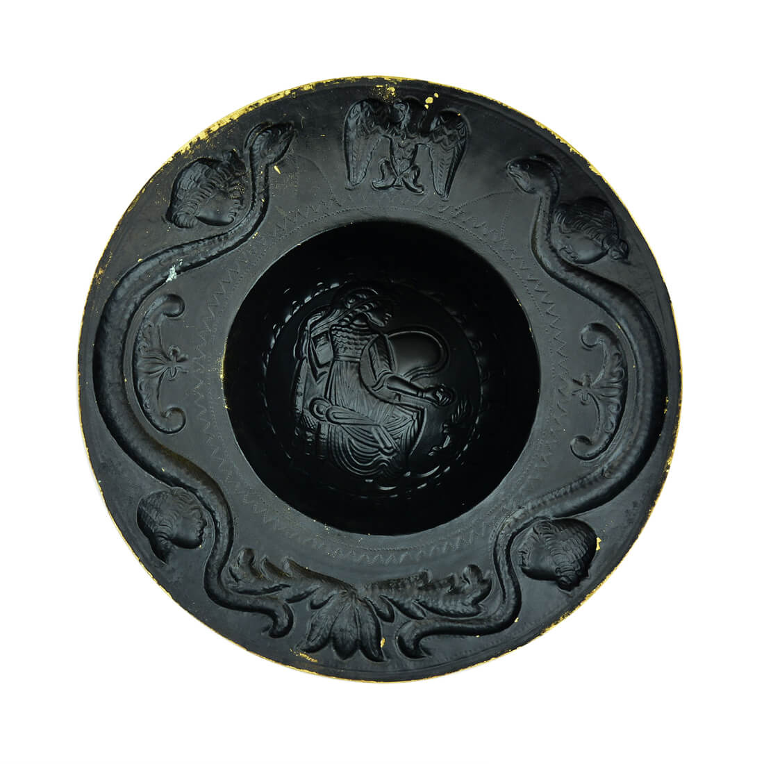 Roman Embossed Brass Shield Boss - 20 Gauge