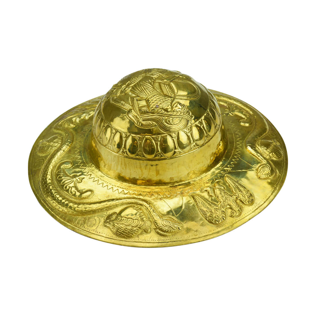 Roman Embossed Brass Shield Boss - 20 Gauge