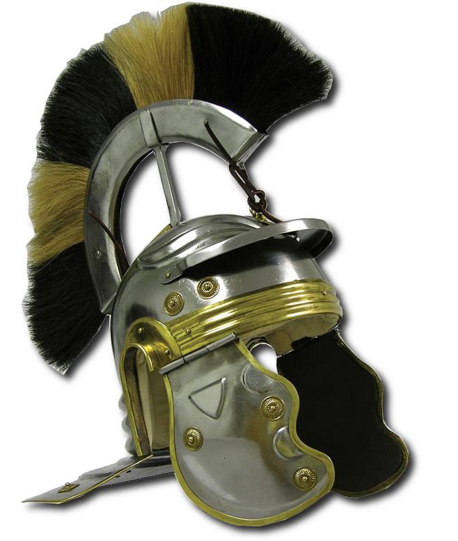 Roman Gallic Helmet - Black/White Crest - AB3002 by Armor Venue