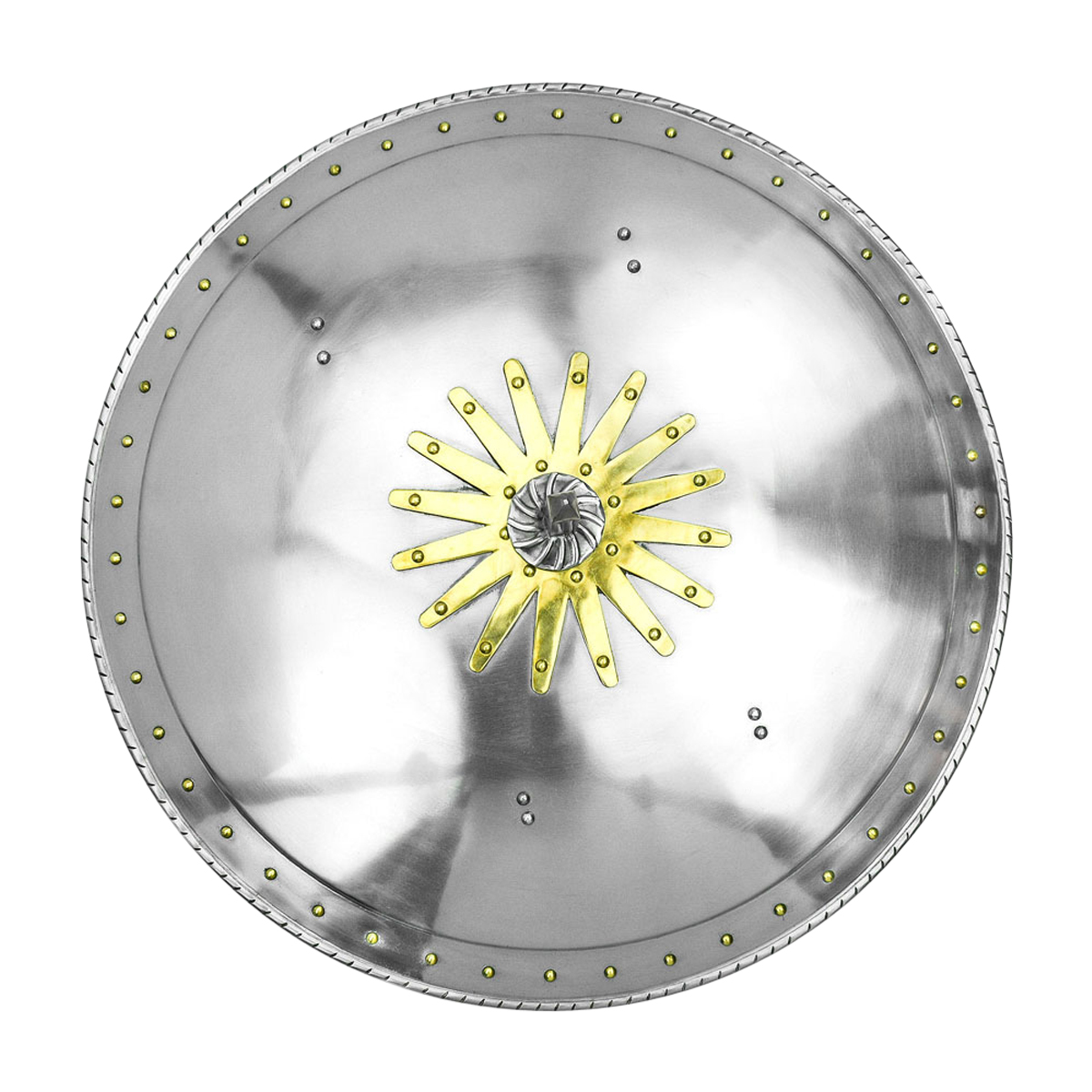 Rotella / Rodela Shield with Sunburst and Spike- 16 Gauge Steel KW-LB25