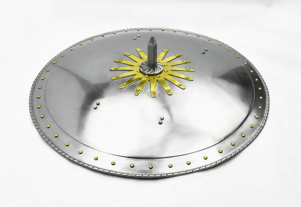 Rotella / Rodela Shield with Sunburst and Spike- 16 Gauge Steel KW-LB25