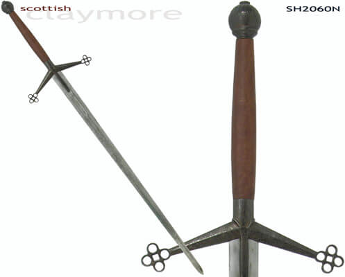 Fully Functional Scottish Claymore with Antiqued Finish SH2060N - Only
