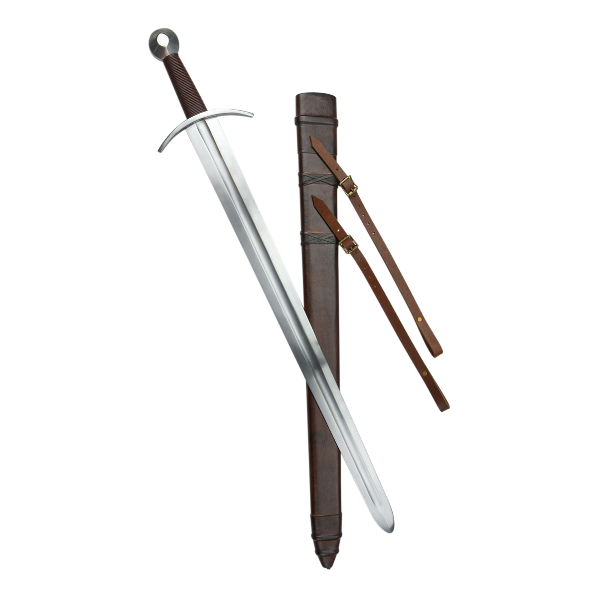 Tear Drop Medieval Sword with Scabbard - Fighting Version AH6972F - Onl