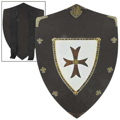 Temple of Solomon Knights Templar Medieval Foam Shield 1O2-FM1438BK - M