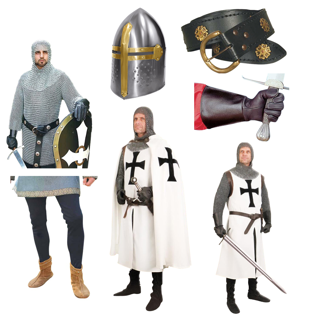Teutonic Knight Complete Set - Authentic Chainmail, Clothing Costume
