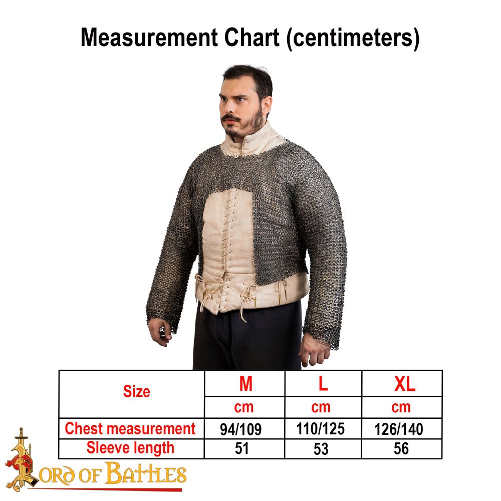 Titanium Chainmail Half Hauberk / Voiders - Dome Riveted Flat Rings KW-