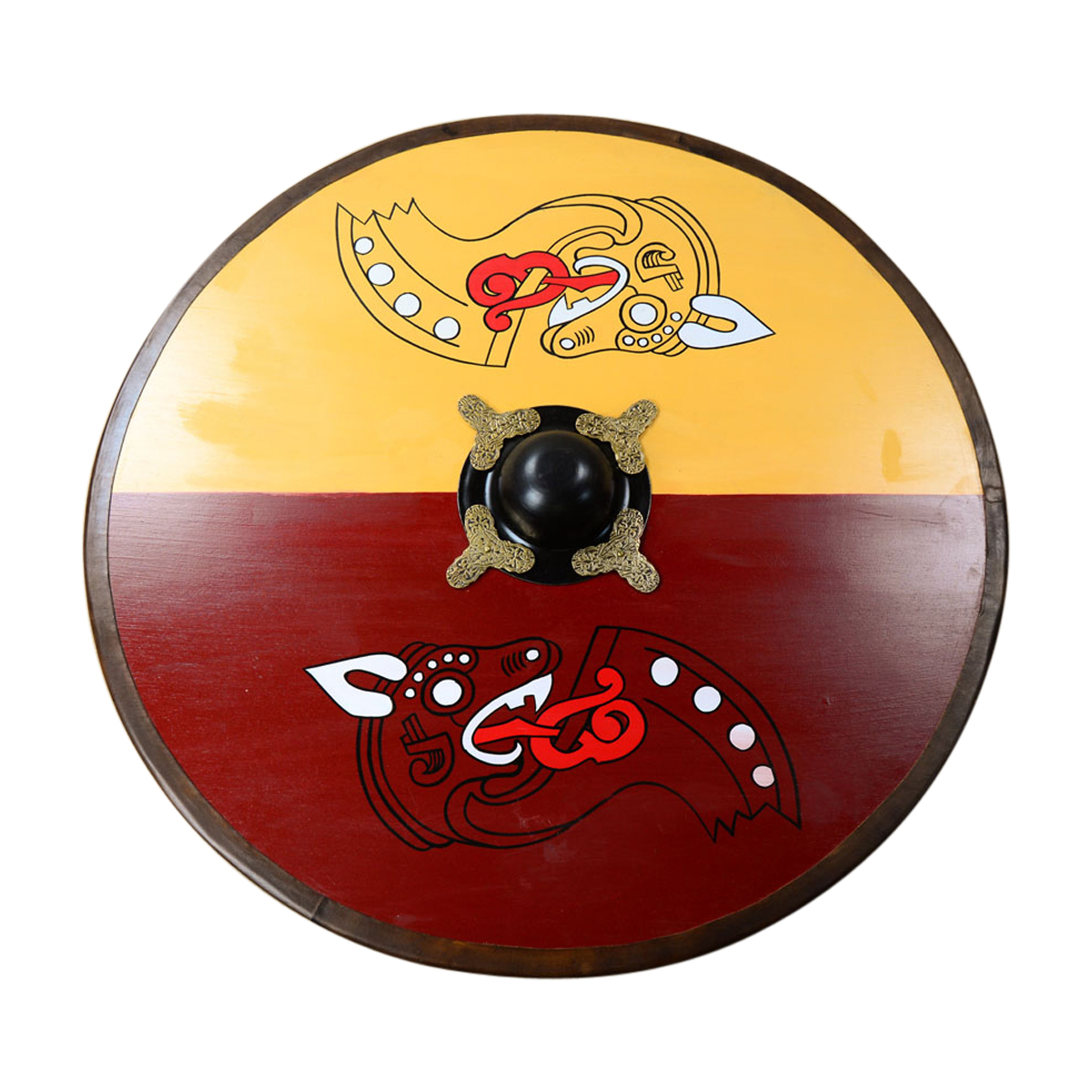 Viking Wooden Shield with Horse Design KW-AH4370