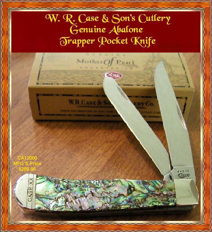Case Cutlery CA12000 CASE XX Genuine Abalone Trapper Pocket Knife