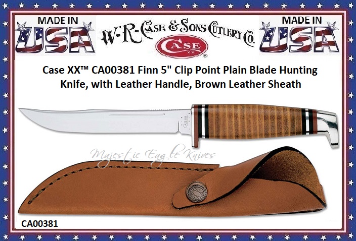 Case Cutlery CA381 Stacked Leather Fixed Blade Hunter Knife