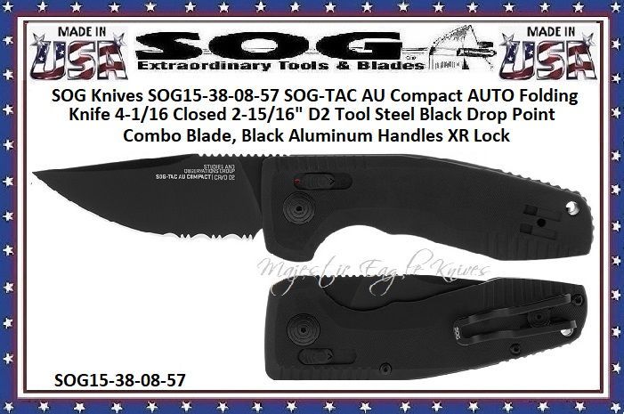 SOG Knives SOG15-38-08-57 SOG-TAC AU Compact AUTO Folding Knife 4-1/16 ...