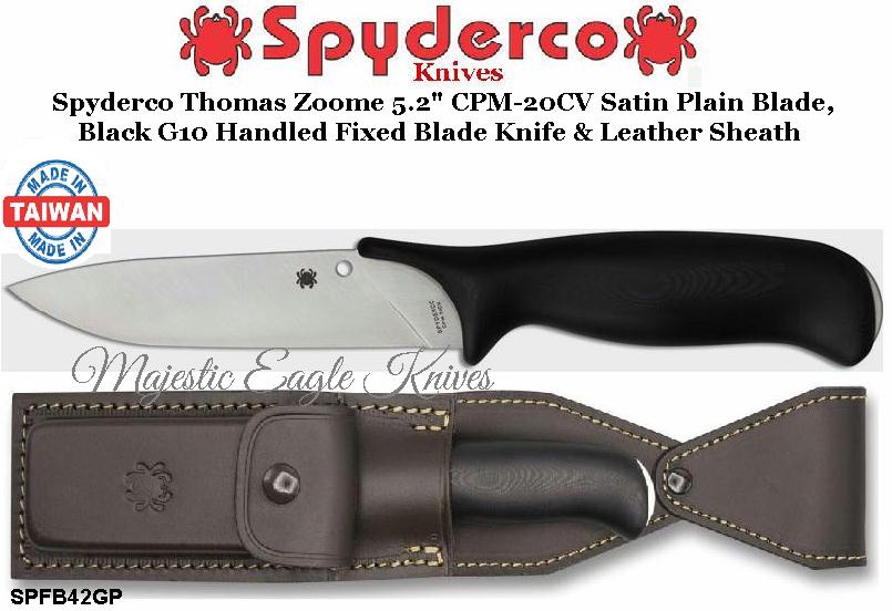 Spyderco Knives SPFB42GP Spyderco Zoomer Fixed 5.2" CPM-20CV Satin ...