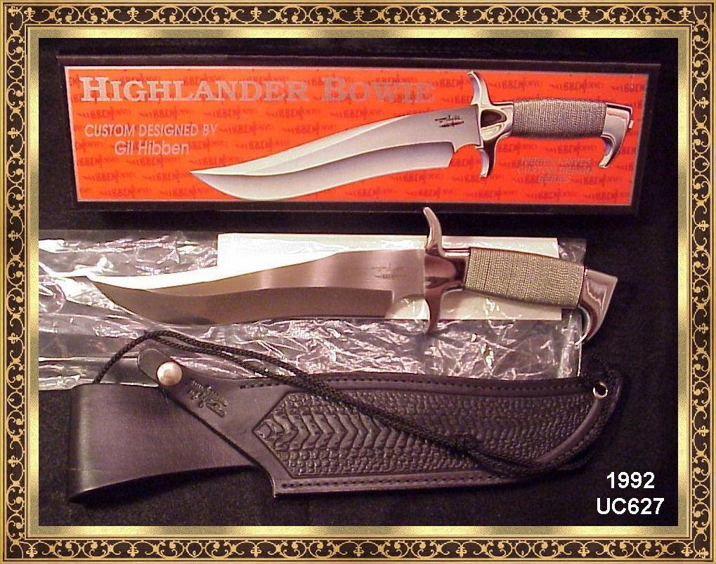 United/Cut Gil Hibben UC627 1992 Highlander Bowie & Sheath