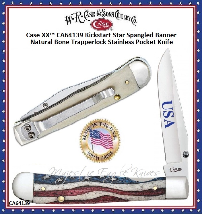 W.R. Case & Sons Cutlery CA64139 CaseXX Star Spangled Color Wash Bone ...