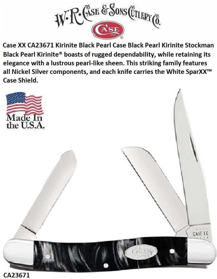 WR Case & Sons Cutlery Case XX™ CA23671 Black Pearl Kirinite Handle ...