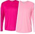 100% polyester hot pink or light pink unisex long sleeve tee