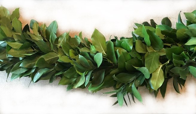 Fresh Salal and Ruscus Wedding Garland