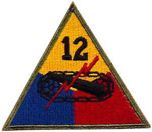 12th Armored Division Regulation Military Patch