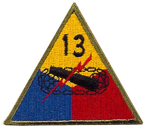 13th Armored Division Regulation Military Patch