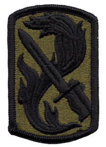 198th Infantry Brigade Subdued Regulation Military patch