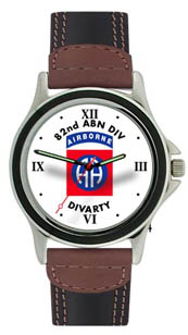 82nd Airborne Watch With Leather Band