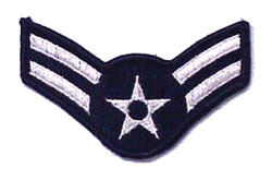 A1C E-3 Airman First Class Embriodered Chevron (Pair)