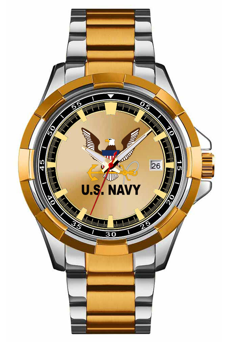 Classic U.S. Navy Watch with Two Tone Band and Case