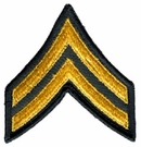 U.S. Army Vietnam to Present Green/Gold Enlisted Chevrons