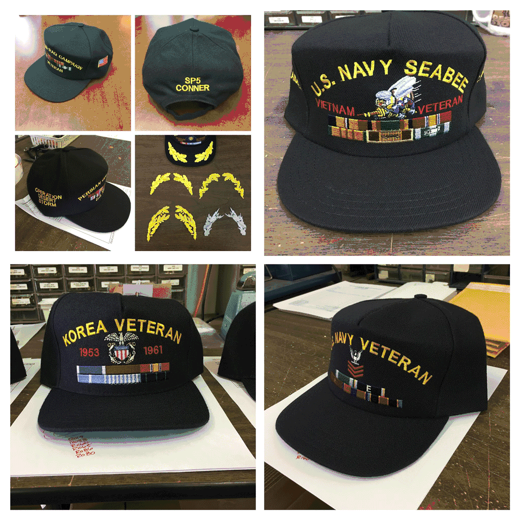 U.S. Navy Veteran Custom Baseball Hat with Ribbons