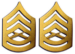 GYSGT E-7 Gunnery Sergeant Brass Chevron (Pair)