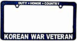 Korean War Veteran License Plate Frame