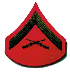 LCPL E-3 Lance Corporal Embriodered Chevron (Pair)