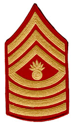 MGYSGT E-9 Master Gunnery Sergeant Embriodered Chevron (Pair)