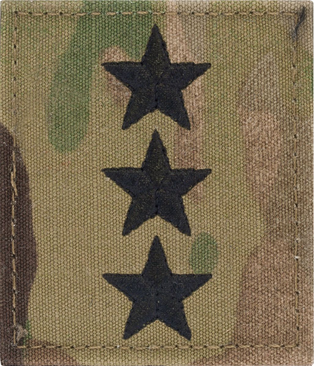 OCP Lieutenant General LG O9 Rank OCP Multicam 2x2 Hook Fastener Back