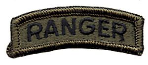 Ranger Tab Subdued Regulation Military Patch Velcro Back