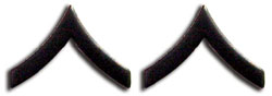 PFC E-2 Private First Class Black Metal Chevron (Pair)