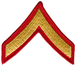 PFC E-2 Private First Class Embriodered Chevron (Pair)
