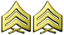 SGT E-5 Sergeant Brass Chevron (Pair)