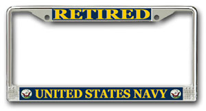 U.S. Navy Retired License Plate Frame