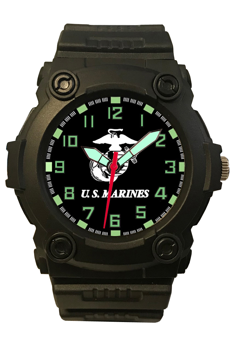 USMC U.S. Marine Corps Mens Watch with Antimicrobial Rubber Band